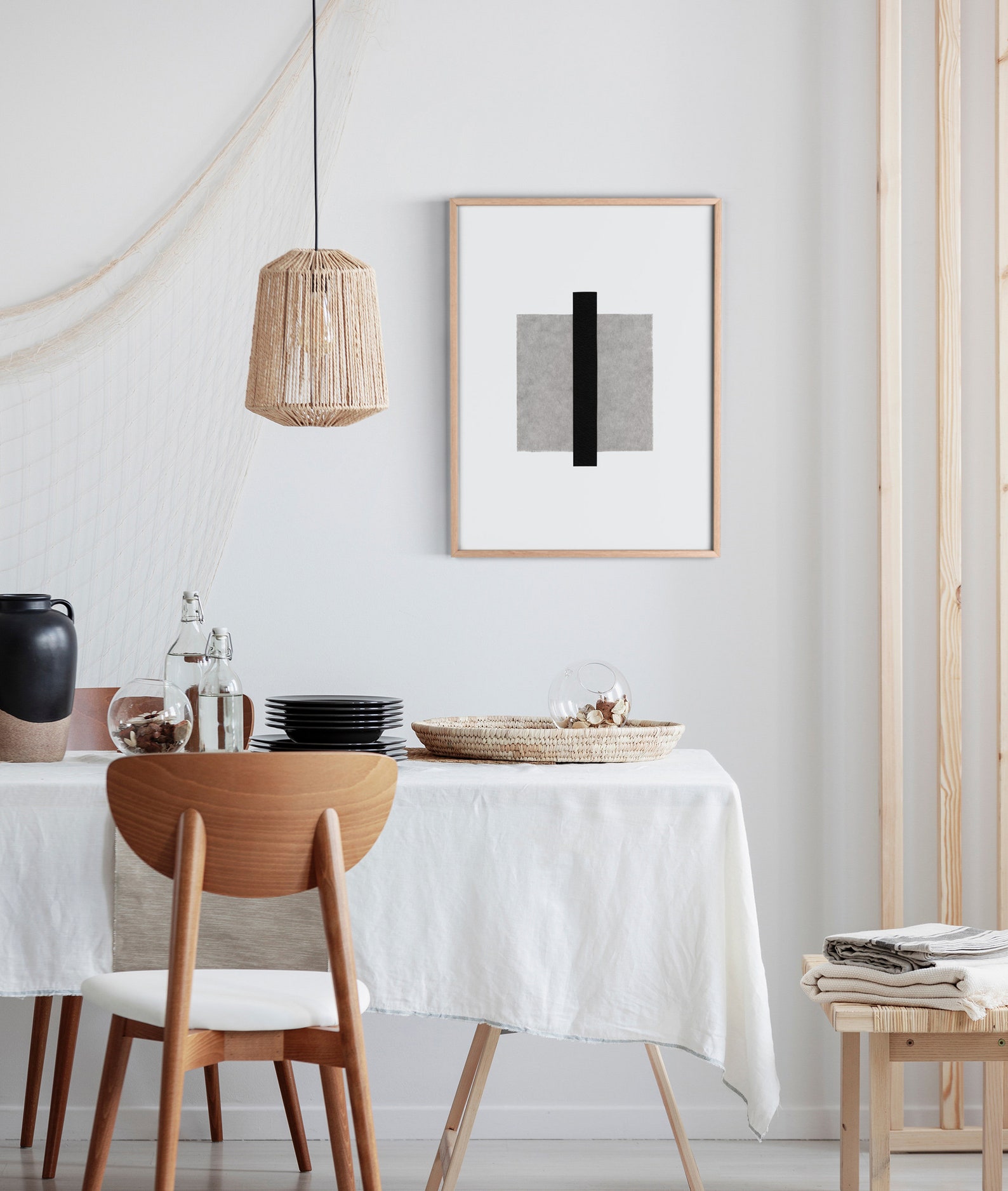 Line on a Square, Geometric Collage Printable Art, Minimalist Modern ...