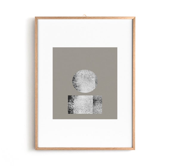 Circle on a Rectangle Contemporary Poster Abstract Geometric - Etsy