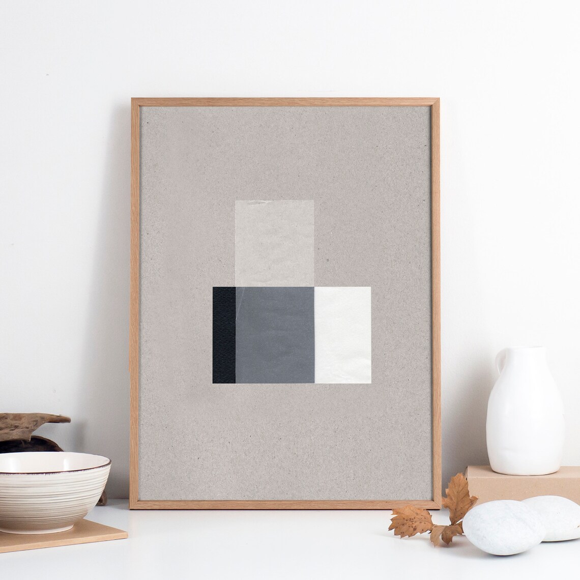 Squares and Rectangles, Geometric Collage Printable Art, Minimalist ...