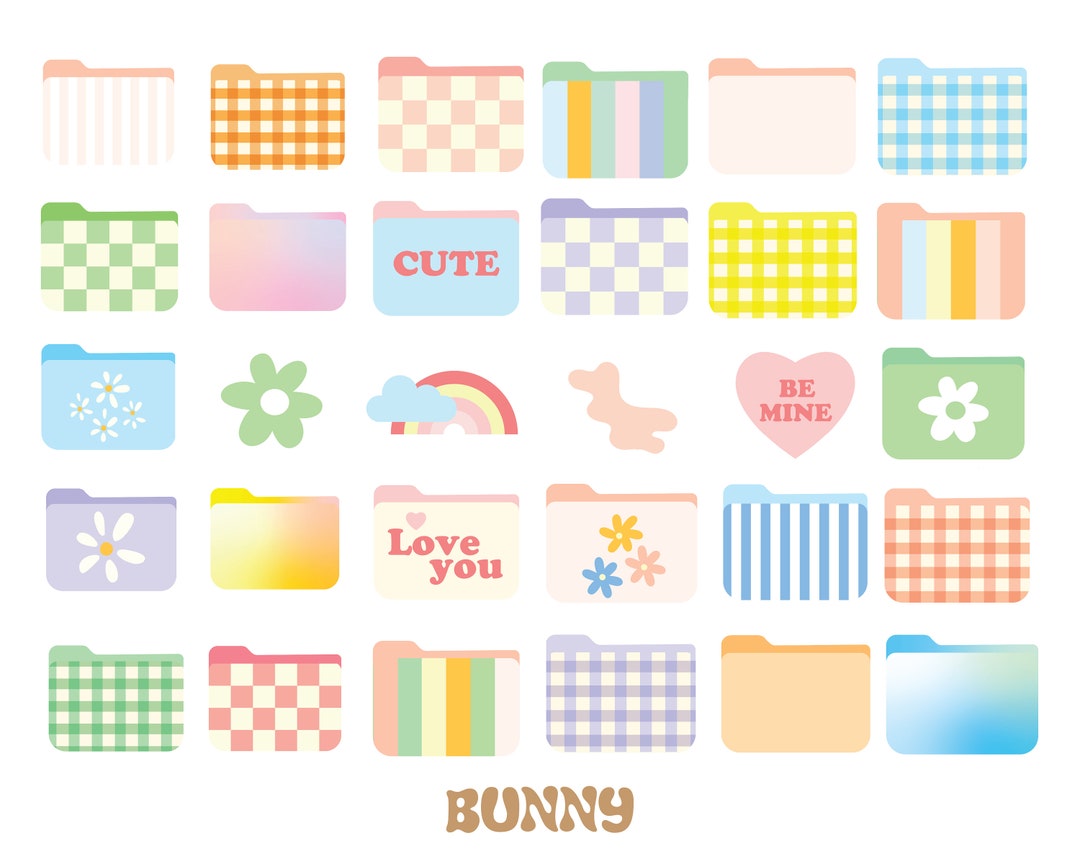 48 Cute Desktop Folder Icons | Super Cute| for Mac & Windows | - Etsy