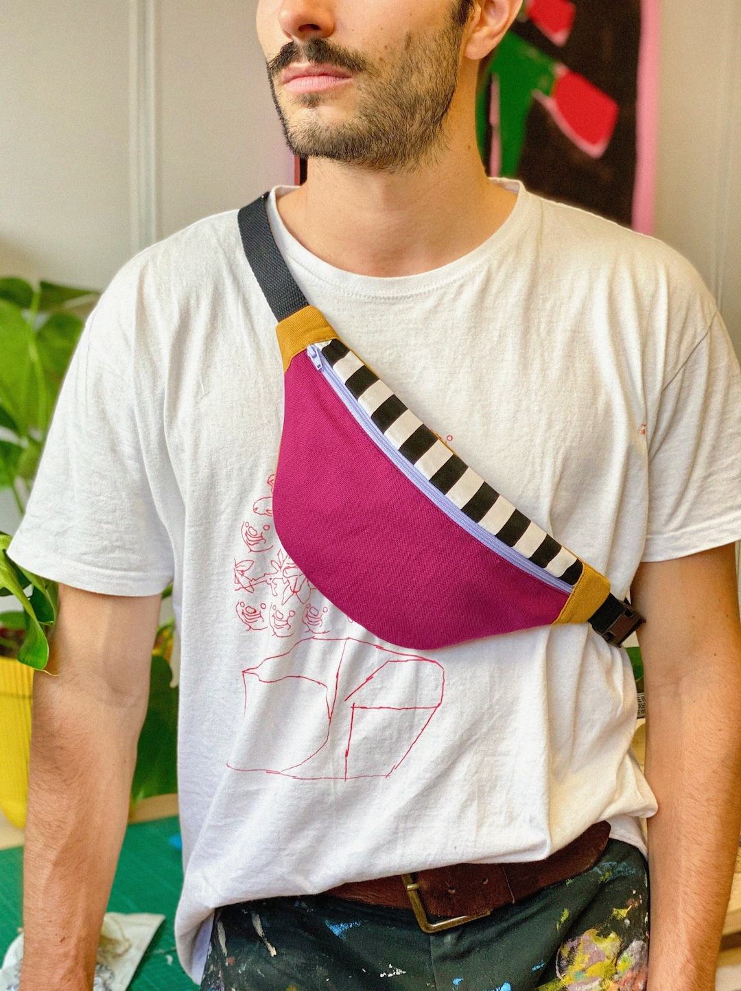 Handmade Fanny Pack, Bumbag - Practical Shoulder Bag - Memphis Design ...