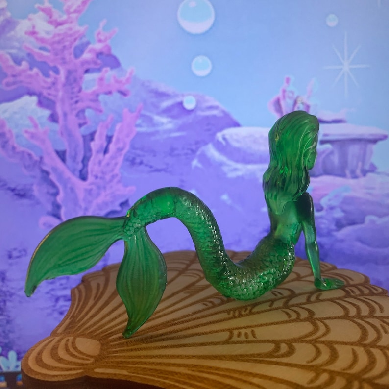 Jade Mermaid, Hand-painted Transparent Resin Reproduction - Etsy