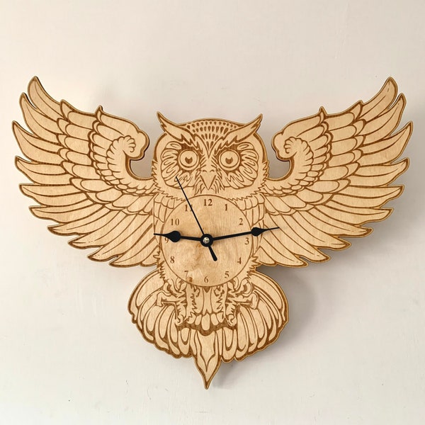 Wooden Owl Clock - Etsy