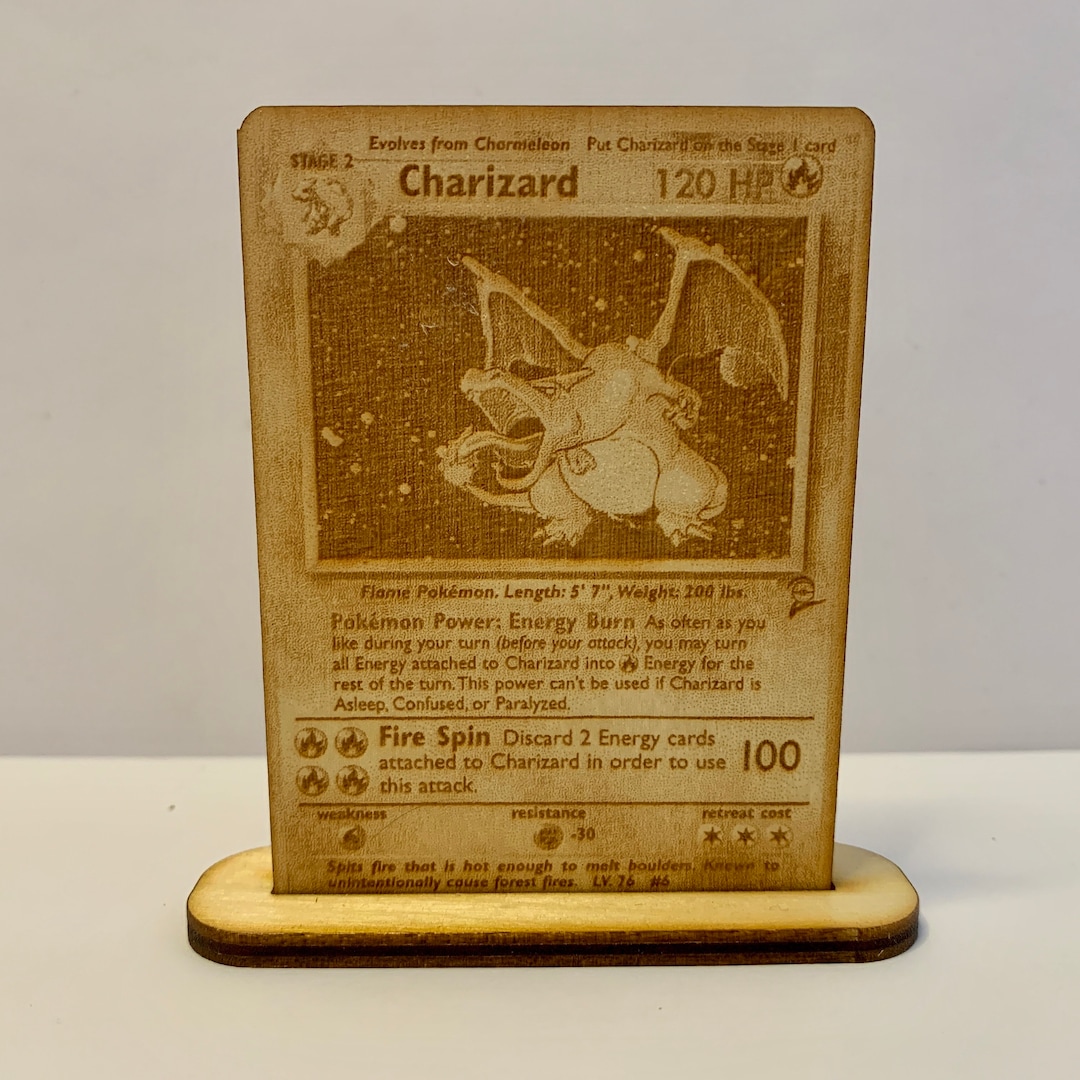 Wooden First Generation Pokemon Cards Engraved on Wood - Etsy