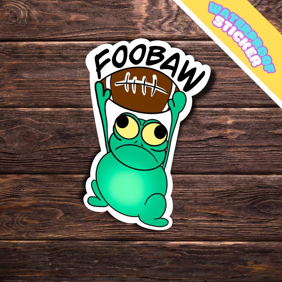 Football Frog Meme Funny Foobaw Cartoon Frog Waterproof Laminate ...