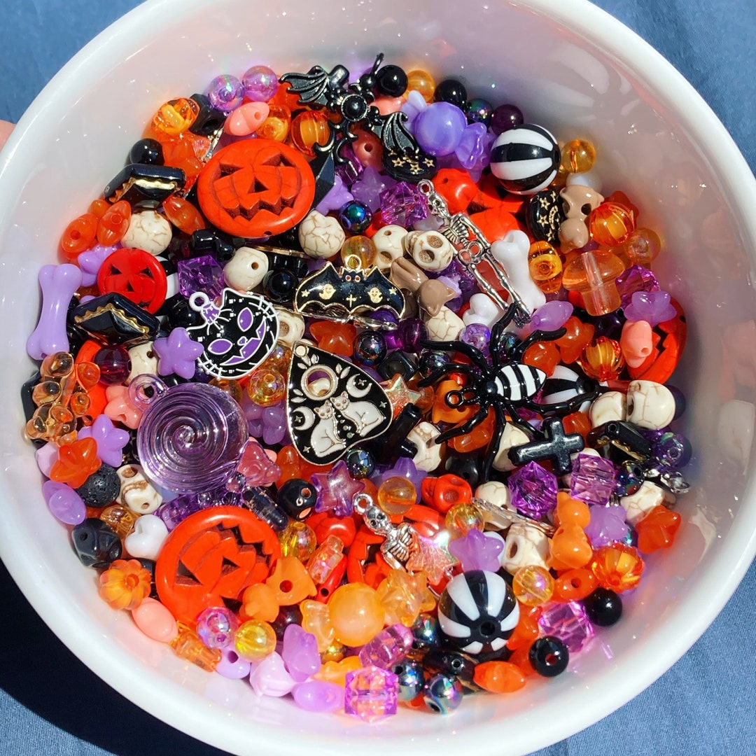 Halloween Bead Confetti Mystery Bag Sweet and Spooky Bead Mix charms ...