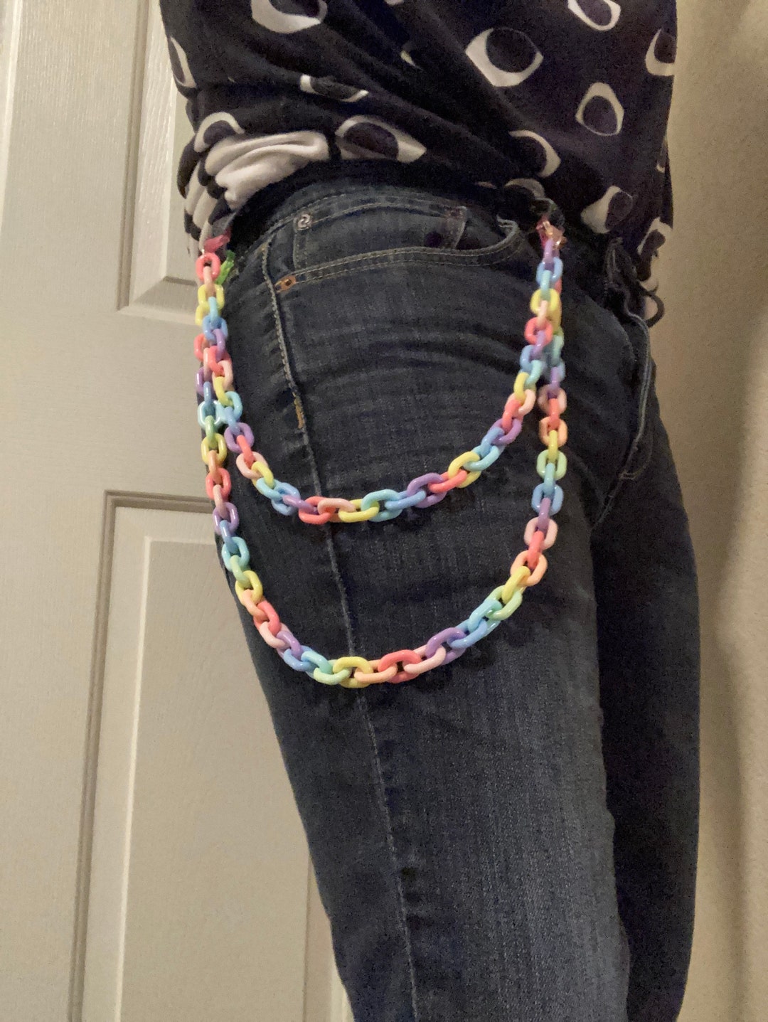 Chunky Pastel Belt Chain - for Decora/ Fairy Kei/ Pride/ Kandi ...