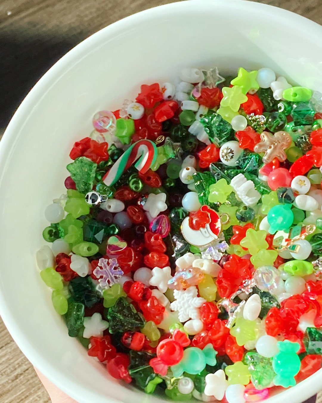 Holiday Cheer Bead Confetti - Mystery Bag - Red, Green and White ...