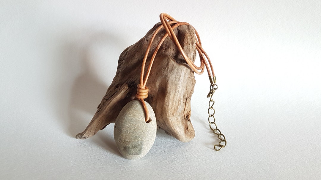 Hag Stone and Leather Lithuania Jewelry - Etsy