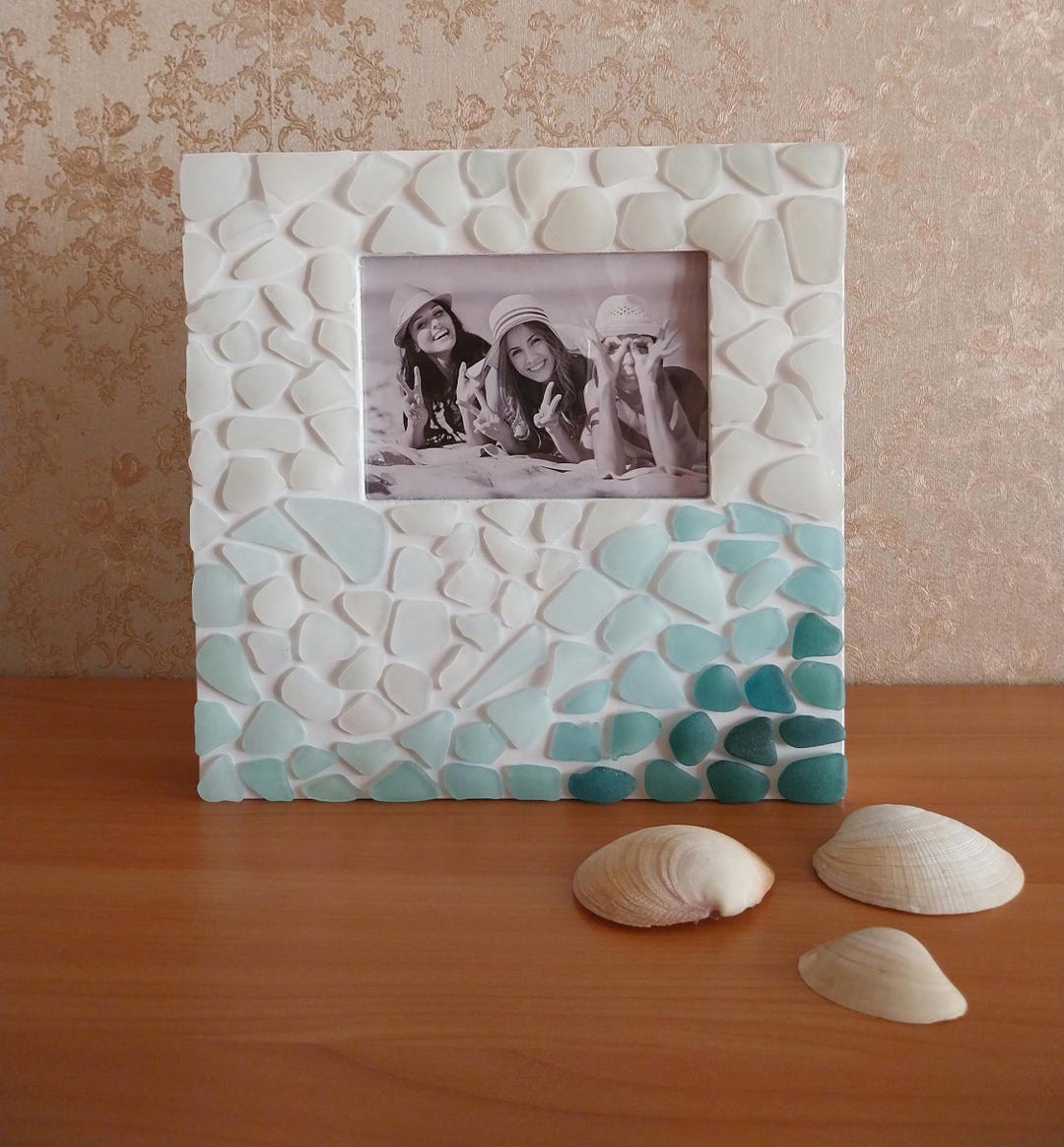 Sea/beach Glass Turquoise Photo Frame Lithuania/lietuva - Etsy