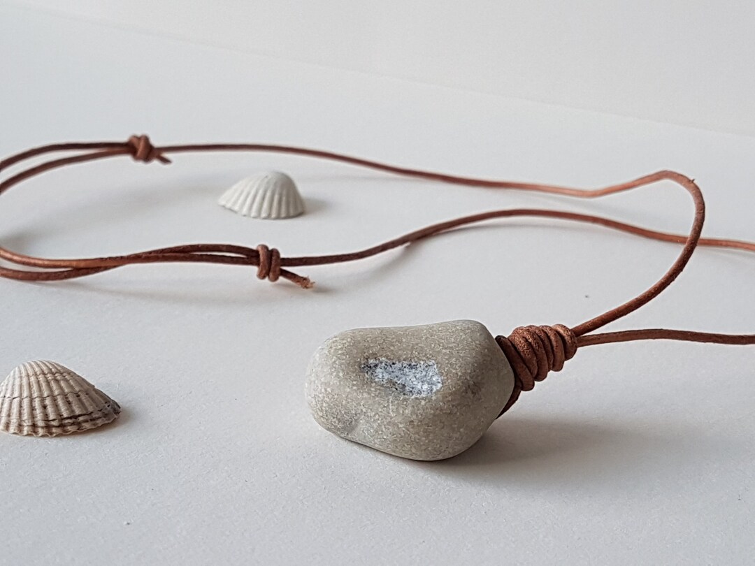 Hag Stone and Leather Lithuania Jewelry - Etsy