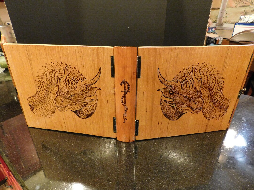 Folding DM Screen, Hand Wood Burned Design. - Etsy