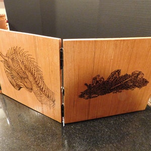 Folding DM Screen, Hand Wood Burned Design. - Etsy