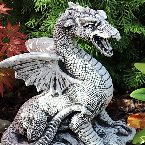 Dragon Statue Backyard Decor Stone Garden Statue Reconstituted - Etsy