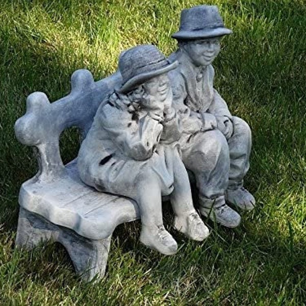 Garden Statue Girl on Bench - Etsy
