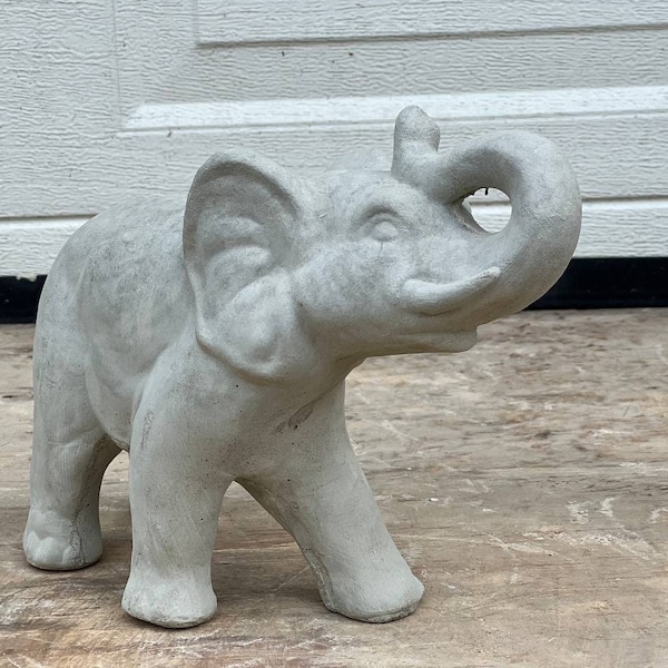 Concrete Elephant Garden Statue - Etsy