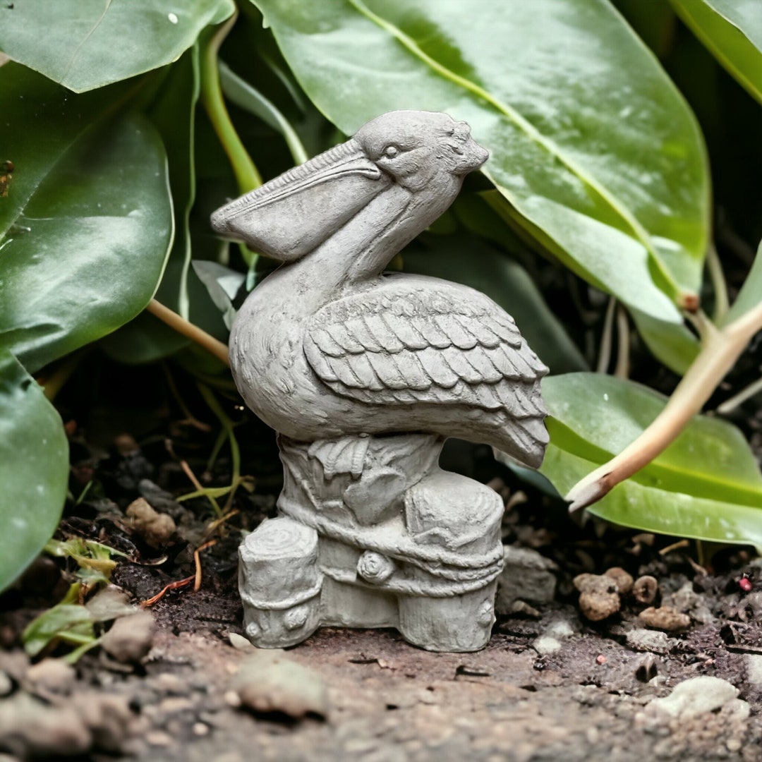 Pelican Figure Stone Pelican Bird Beach Decor Outdoor - Etsy