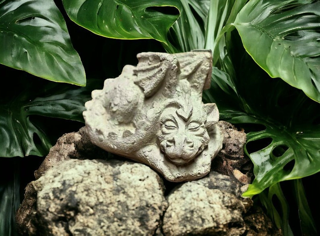 Little Dragon Figure Garden Statue Stone Small Dragon Backyard - Etsy