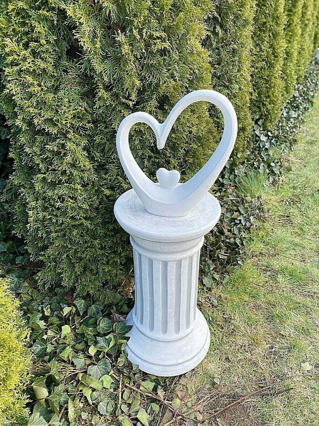 Outdoor Sculpture Heart Stone Garden Statue Backyard Decor - Etsy