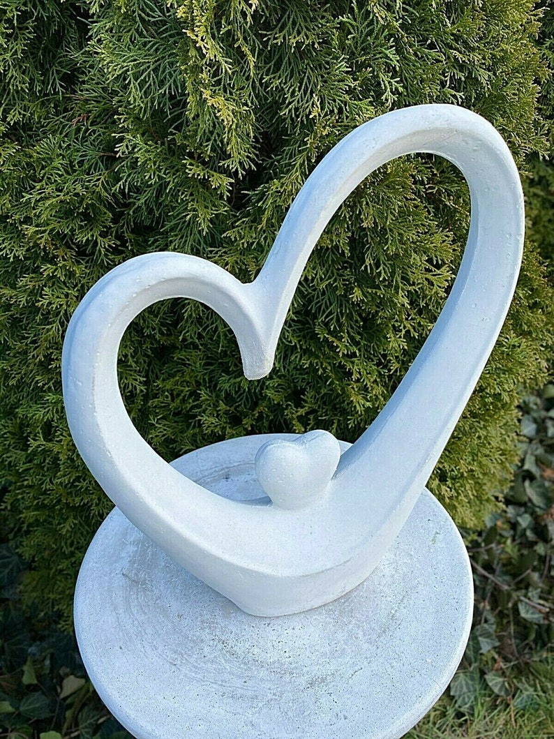 Outdoor Sculpture Heart Stone Garden Statue Backyard Decor - Etsy