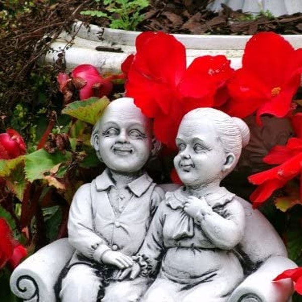 Garden Statue Girl on Bench - Etsy