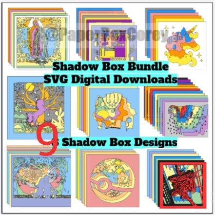 9 Shadow Box Designs SVG Bundle - Etsy