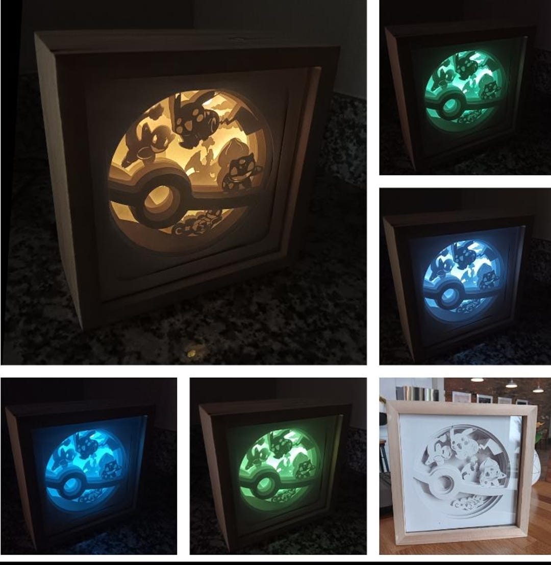 Pokemon Shadowbox Nightlight handmade - Etsy
