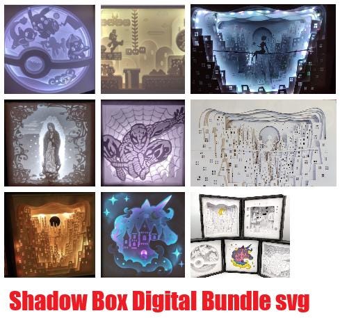 9 Shadow Box Designs SVG Bundle - Etsy