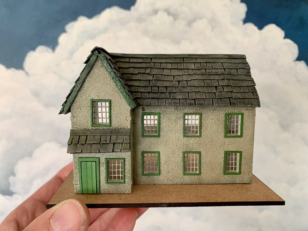 DIY Kit - 1:144 Scale Miniature Country Farmhouse Dolls House Kit ...