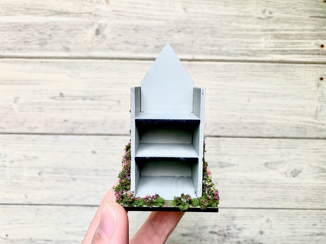 DIY Kit - 1:144 Scale Miniature Tall House Kit - Dollhouse for a ...