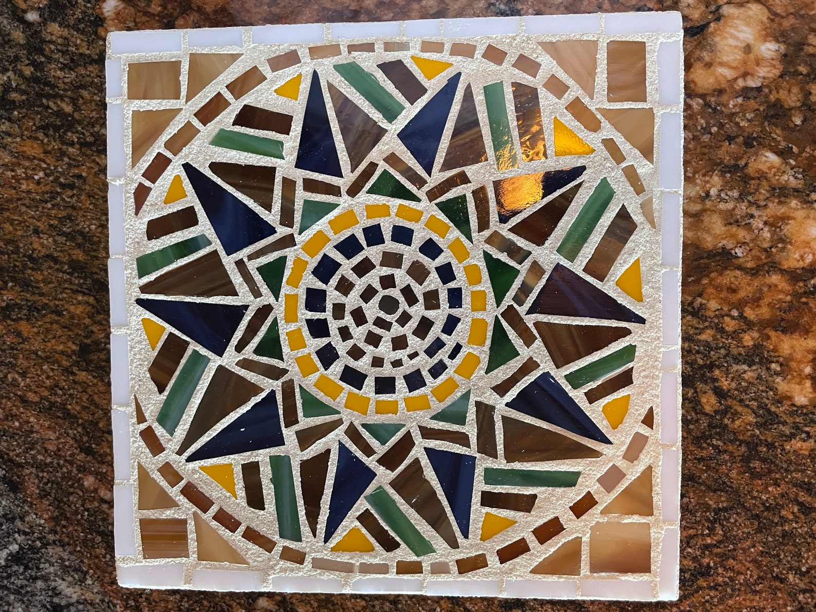 Trivet Handmade Mosaic Glass Art Mandela - Etsy