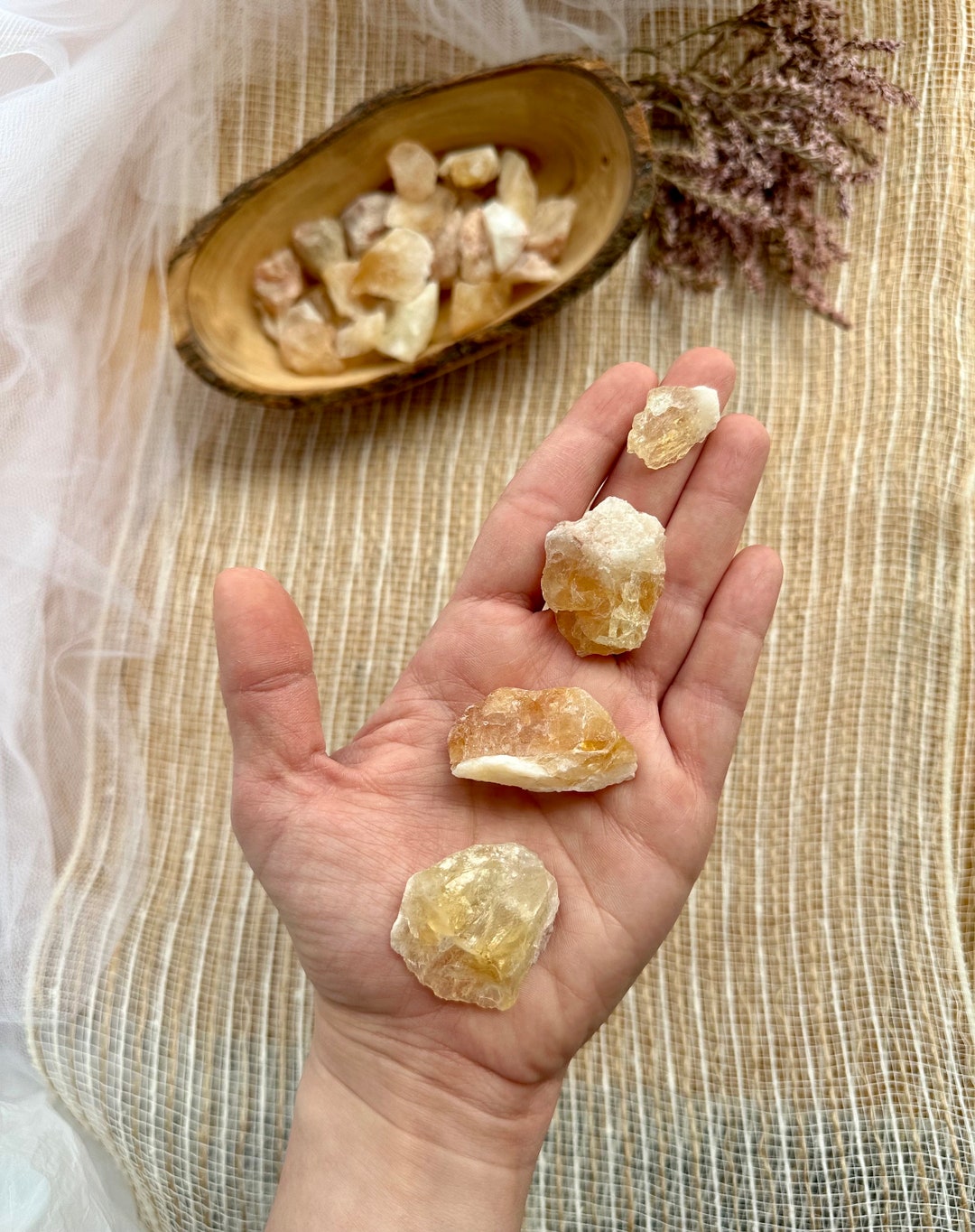 Raw Citrine Crystal Chunk- Rough Citrine - 1" to 2" Healing Crystals ...