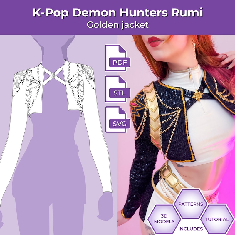 Rumi Kpop Demon Hunters Golden Outfit Cosplay With Jacket - Etsy Australia