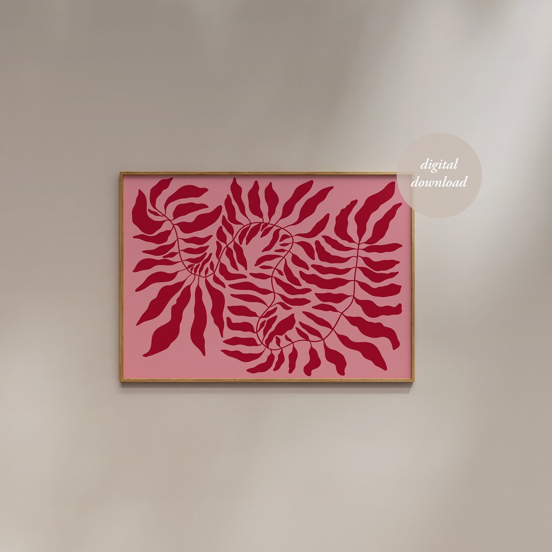 Abstract Floral Print - Pink and Red Poster - Matisse Print - Danish ...