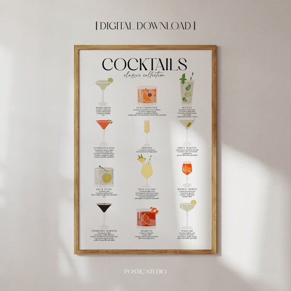 Cocktail Print - Etsy