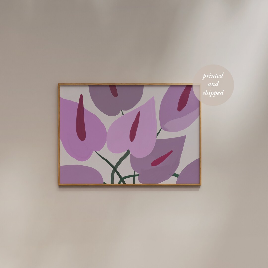 Hand Drawn Flower Print - Horizontal Poster - Retro Floral Print ...