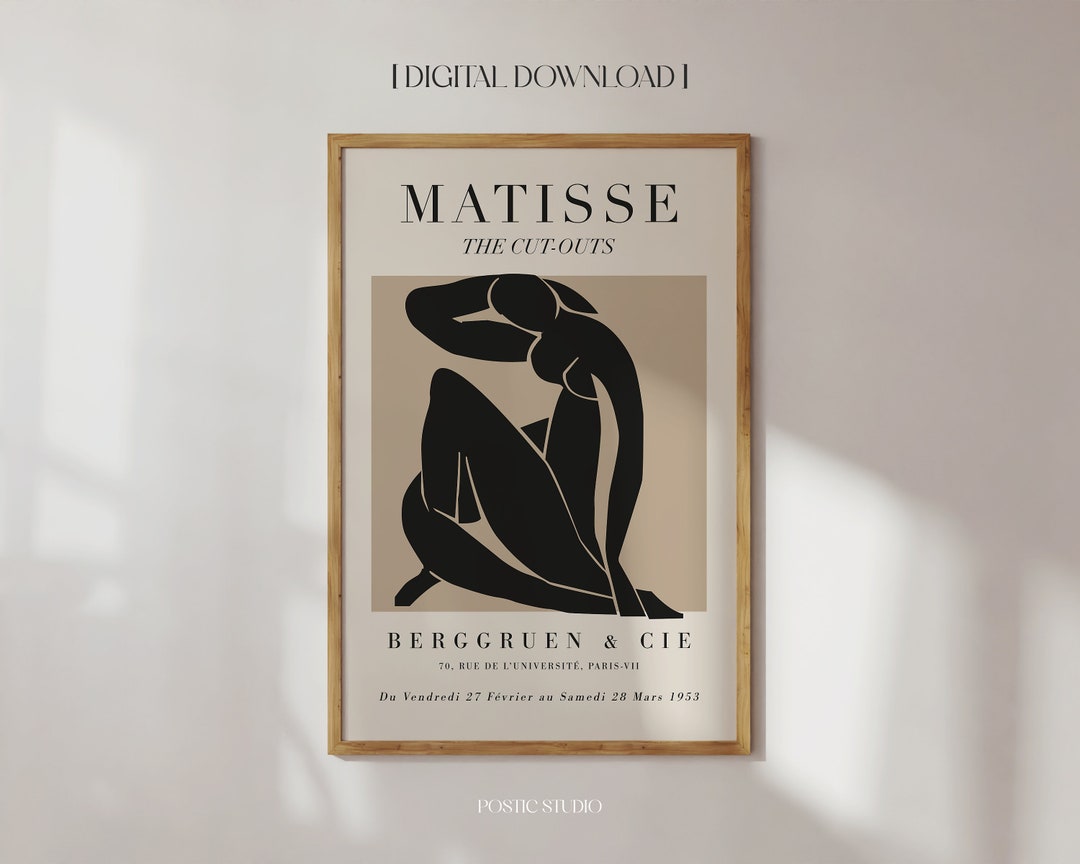 Henri Matisse Abstract Wall Art Papier Decoupe Matisse Woman Art Beige ...