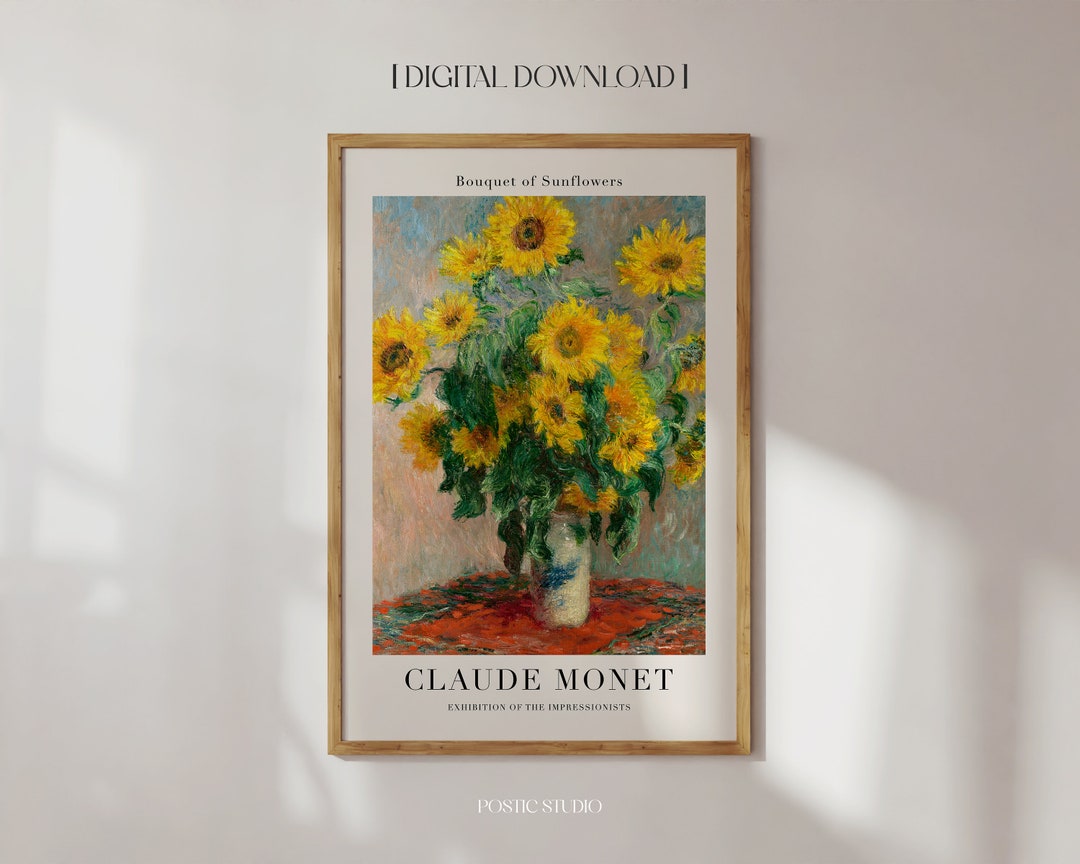 Monet Print Bouquet of Sunflowers Famous Painting Exhibition Museum ...