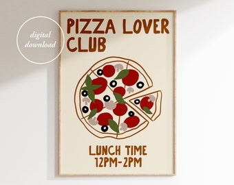 Pizza, Hand-drawn Poster - Etsy