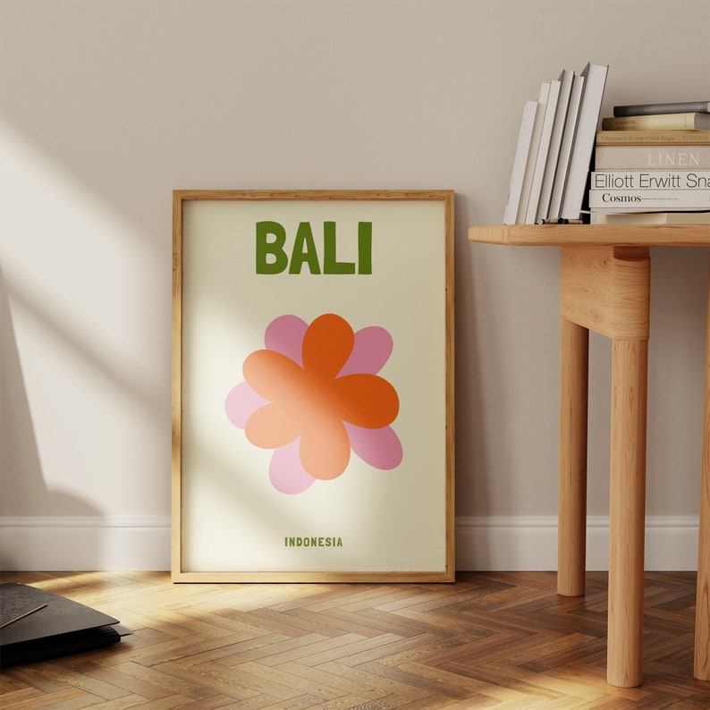 Bali Print Famous Travel Place Print Trendy Poster Vibrant - Etsy