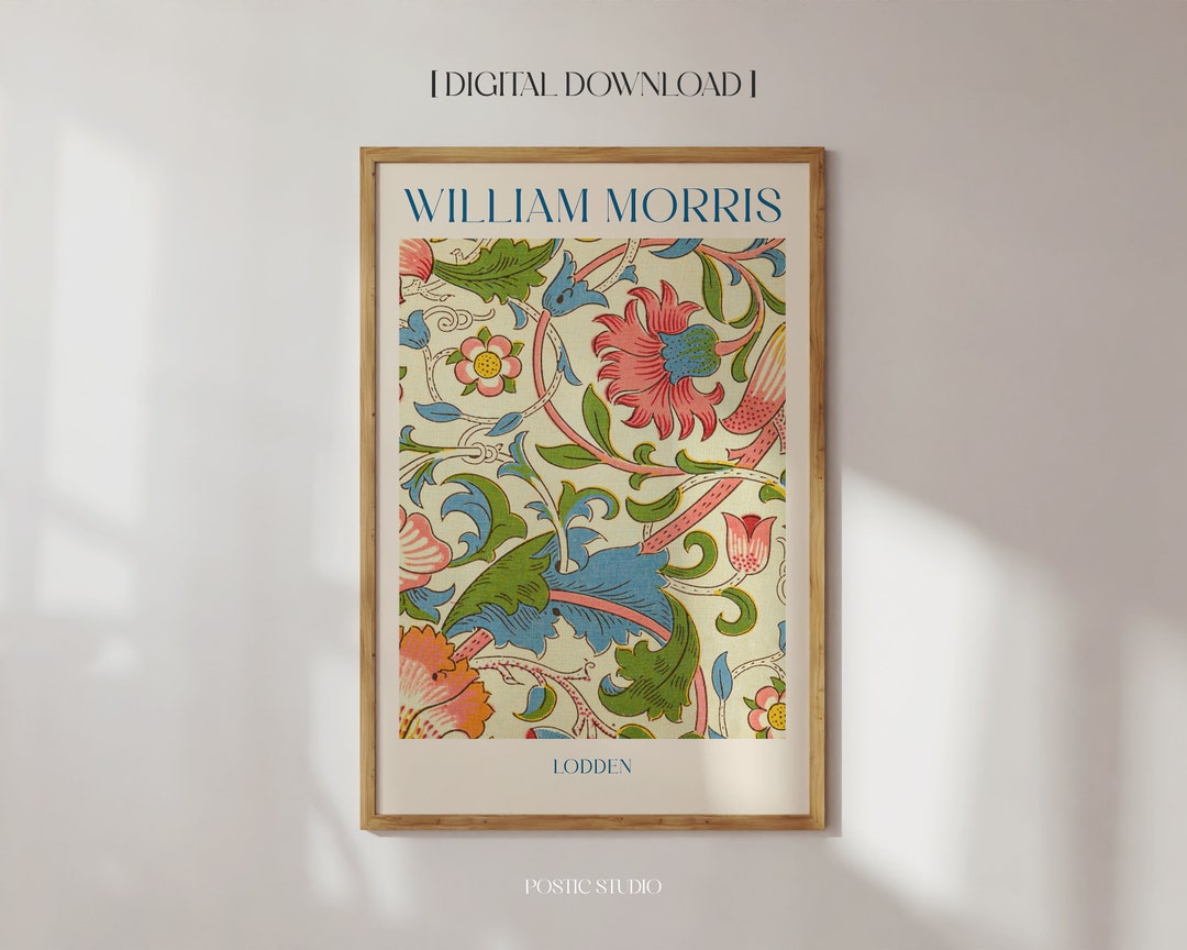 William Morris Print Abstract Flower Wall Art Lodden Masterpiece Exhibition Print Museum Art ...
