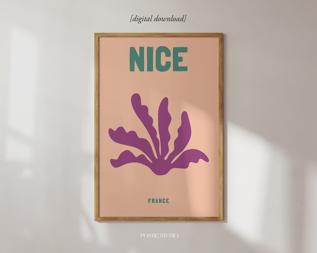 Famous Travel Places Nice France Print Trendy Preppy Room Decor Vibrant ...