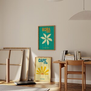 Bora Bora Print Famous Travel Place Print Trendy Poster Vibrant Preppy ...