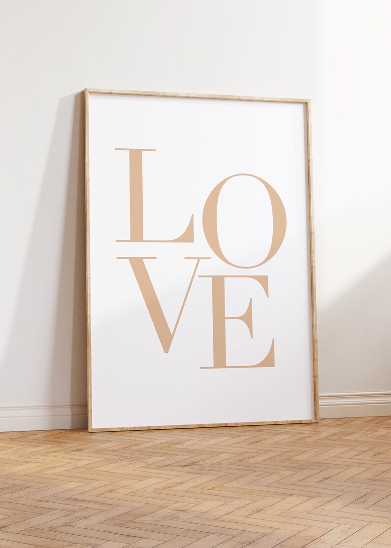 Love Wall Art Minimalist Neutral Love Word Print Love - Etsy