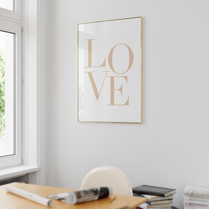 Love Wall Art Minimalist Neutral Love Word Print Love Typography Poster ...