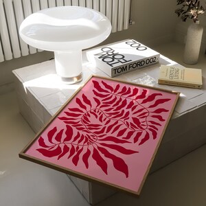 Abstract Floral Print - Pink and Red Poster - Matisse Print - Danish ...