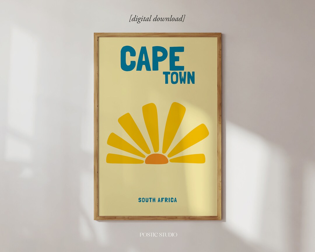 Famous Travel Places Cape Town Print Trendy Preppy Room Decor Green ...