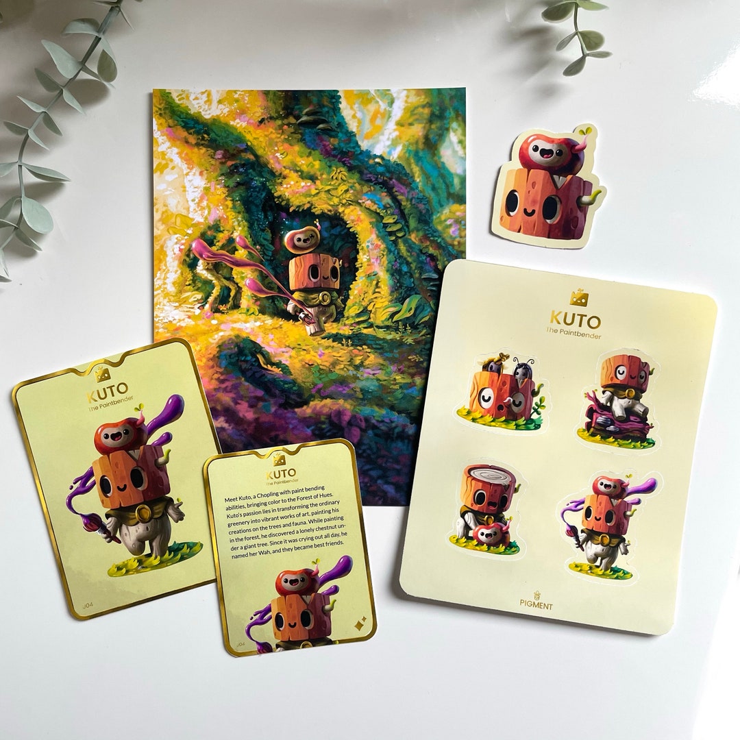 Kuto Art Collection Pack Trading Card, Art Print & Sticker Sheet - Etsy