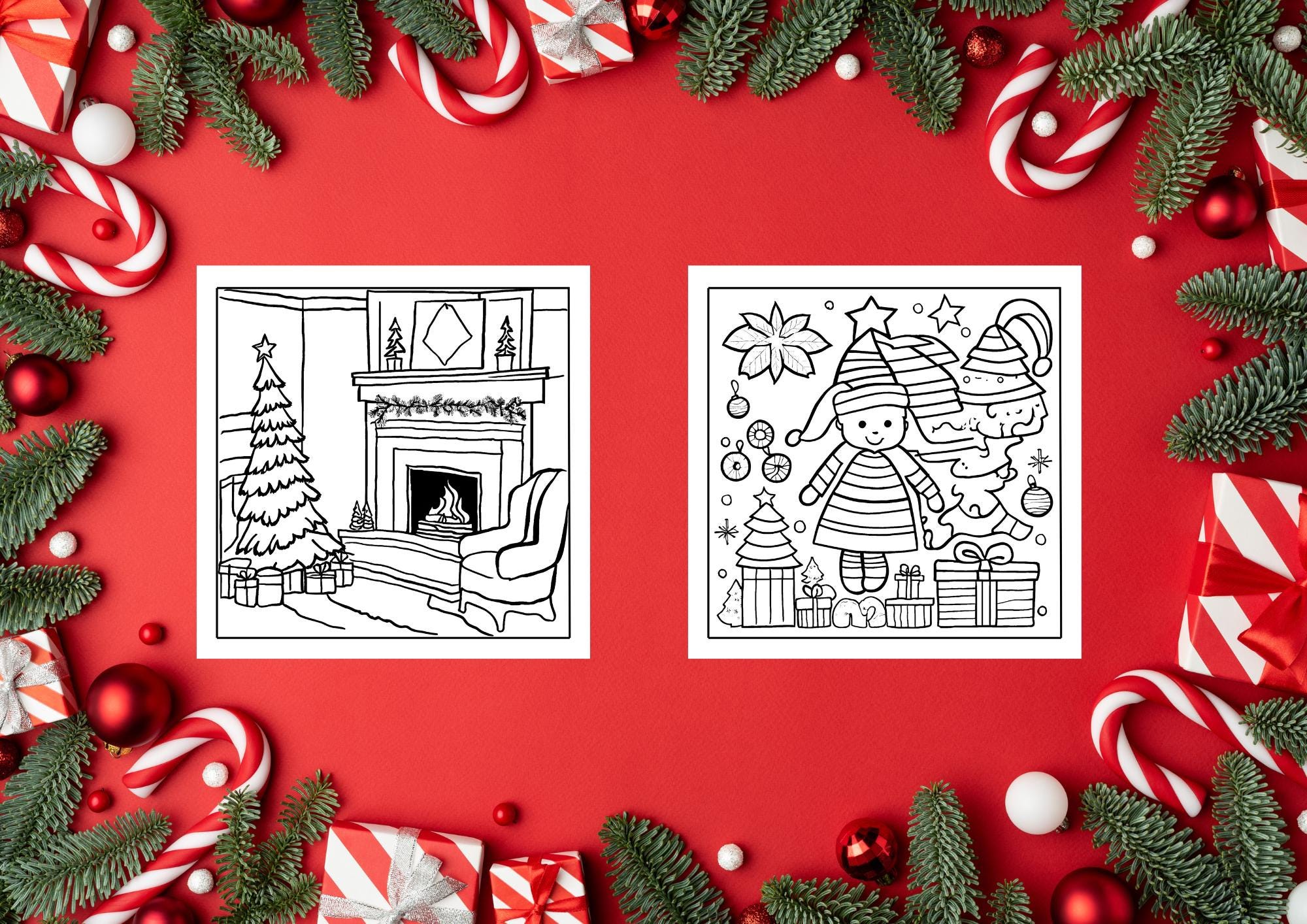 Printable Christmas Coloring Pages : Pretty Adorable Cozy Moments Cute ...