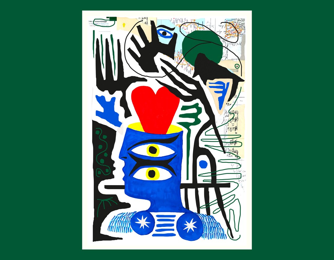 Poster A2: Red Heart Lenny Mathé X Rafael - Etsy UK